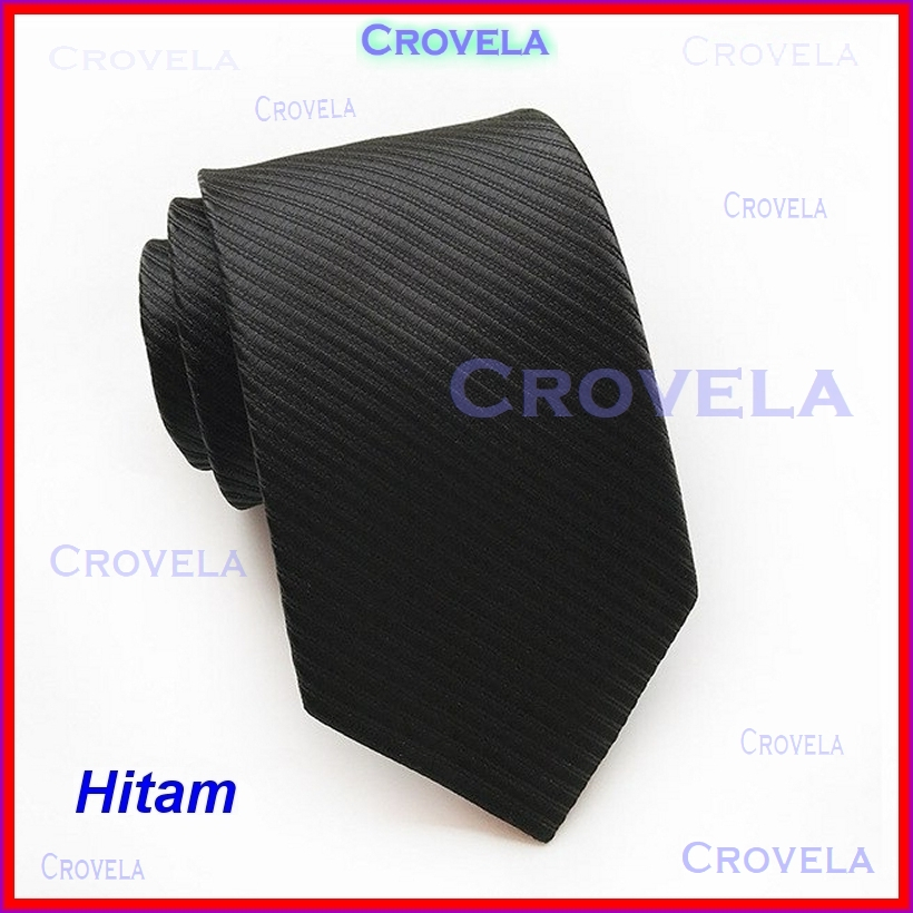 Jual Dasi Hitam Pria Panjang Garis Salur 3 Inch 8 Cm Inci Cowok Dewasa ...