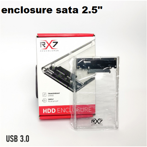 Jual CASING HARDISK EXTERNAL HDD SSD Sata 2.5" EXTERNAL TRANSPARENT ENCLOSURE-RX7 USB3.0 USB2.0 ...