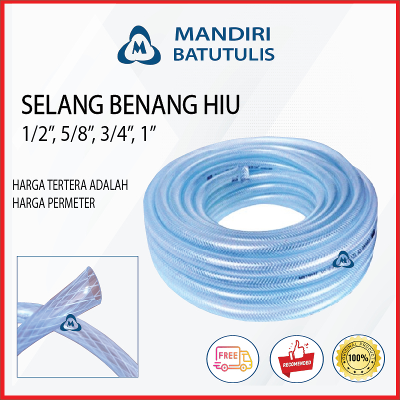 Jual Selang Benang Serat Transparan Slang Air Taman 1/2" 5/8" 3/4" 1 ...