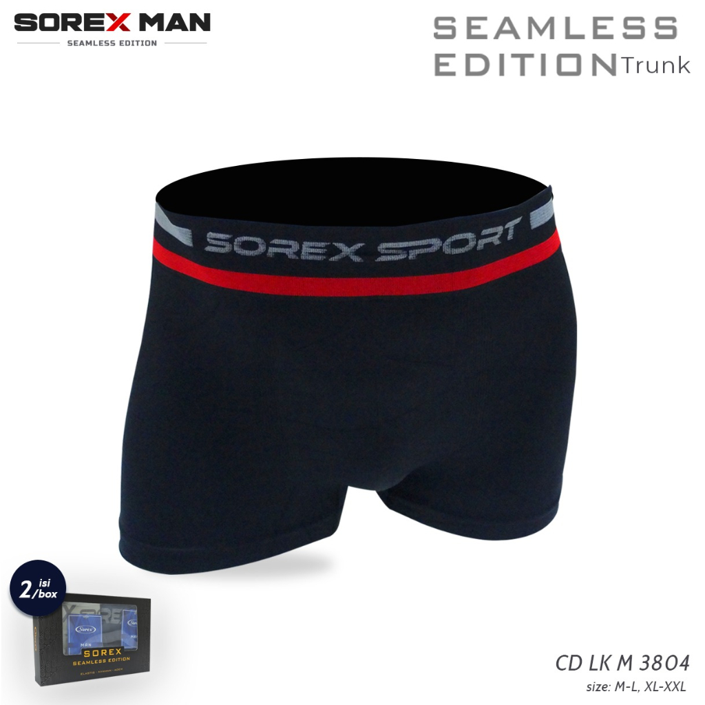 Jual (2 PCS) Sorex Man Sport Cd Seamless Edition Men Boxer Anti Nyeplak ...