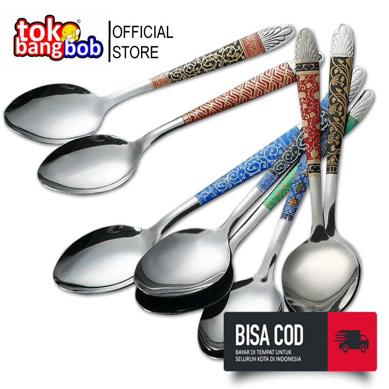 Jual Sendok Batik Stainless 12 pcs / Sendok Stainless Motif Batik ...