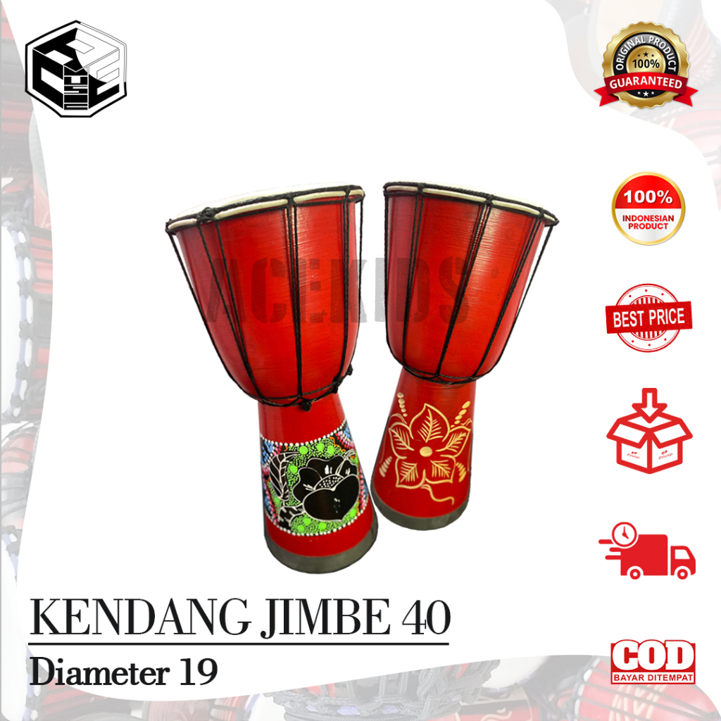 Jual Kendhang Jimbe Djembe 40 CM Alat Musik Traditional Perkusi Gendang ...
