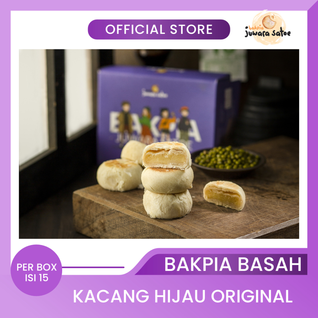 Jual BAKPIA JUWARA SATOE [ Isi 15 ] Bakpia Basah Kacang Hijau Original ...