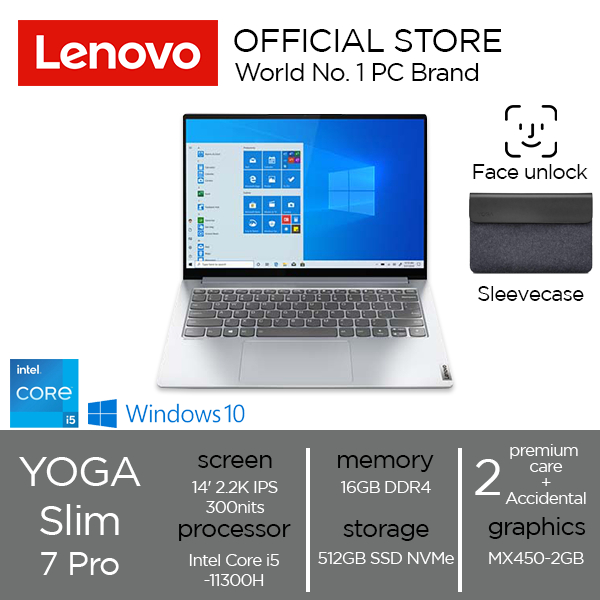Jual Lenovo Yoga Slim 7 Pro 14IHU5 Intel i5 11300H 16GB 512GB SSD MX450 ...