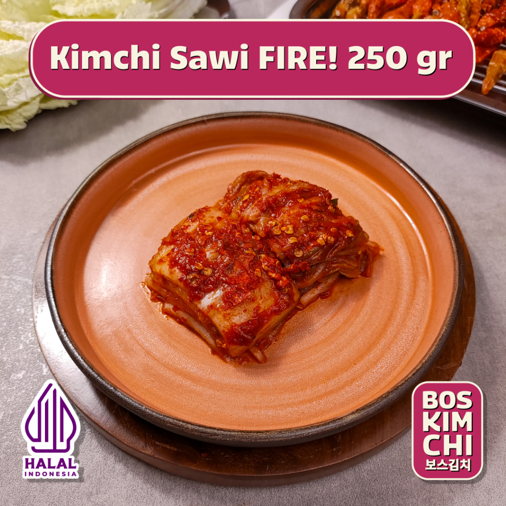 Jual Kimchi Sawi FIRE! 250 gr Boskimchi | Baechu Kimchi Super Pedas ...