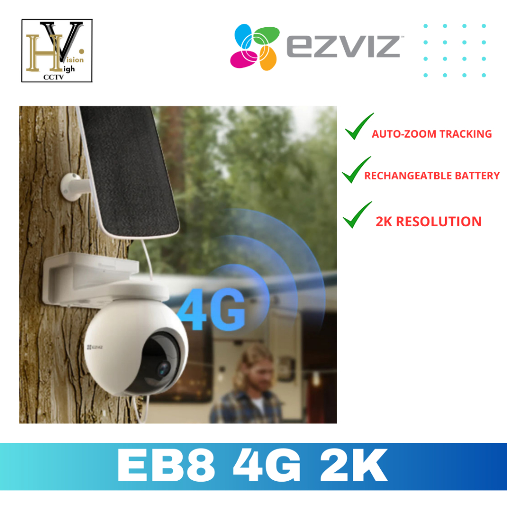Jual CAMERA CCTV EZVIZ EB8 4G 2K + SOLAR PANEL | Shopee Indonesia
