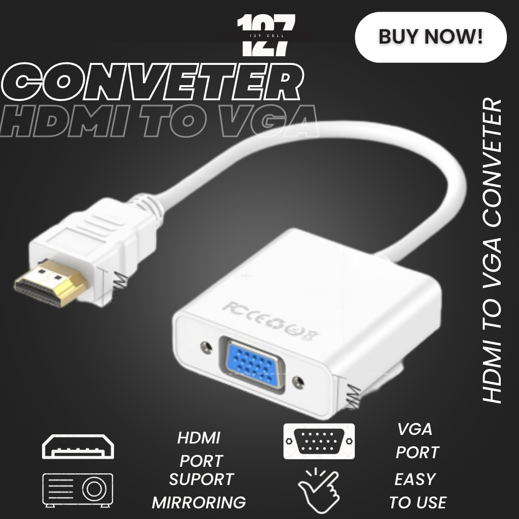 Jual CONVERTER ADAPTER HDMI TO VGA / KABEL LAPTOP PS3 KE PROYEKTOR ...