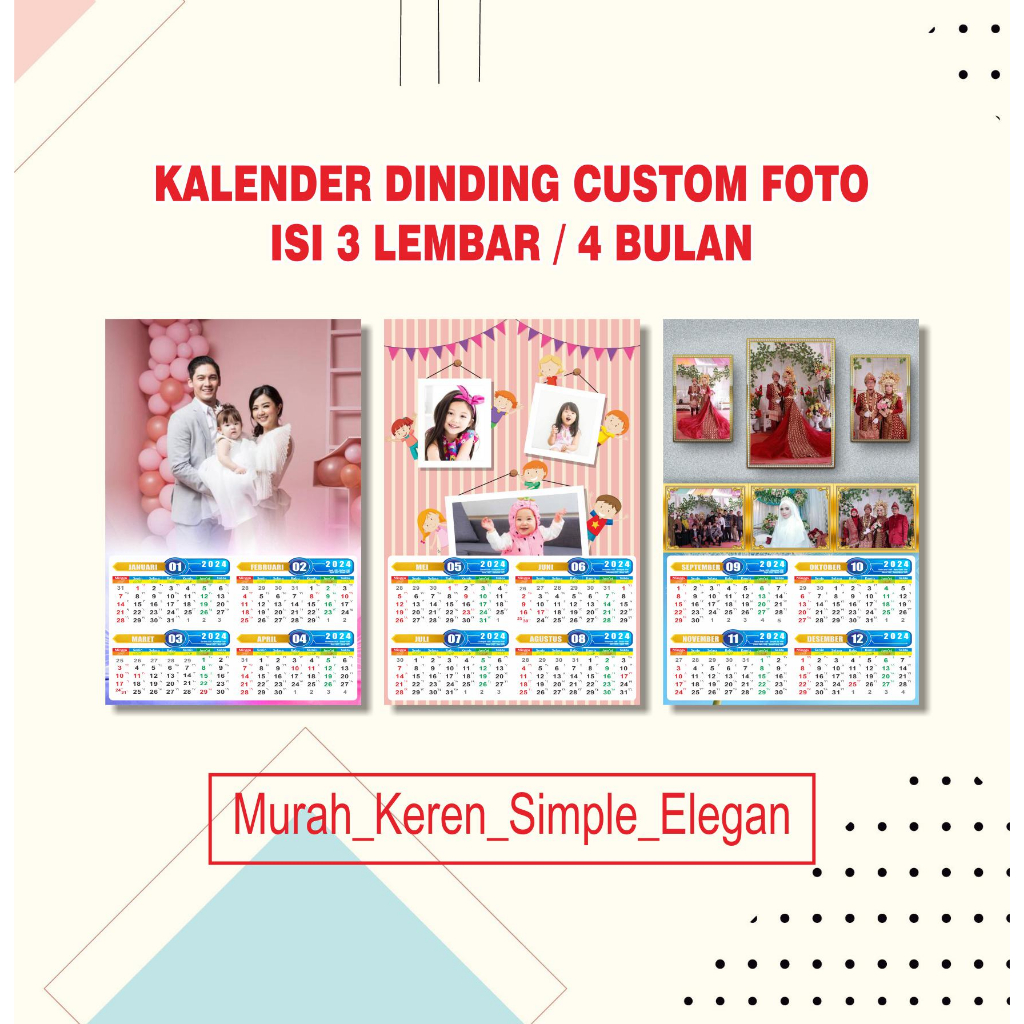 Jual Kalender custom isi 3 lembar 2024 | Shopee Indonesia