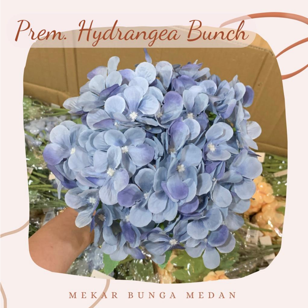 Jual (JB 3) - (32 CM) BUNGA ARTIFISIAL PREM. HYDRANGEA BUNCH X5 KUNTUM ...