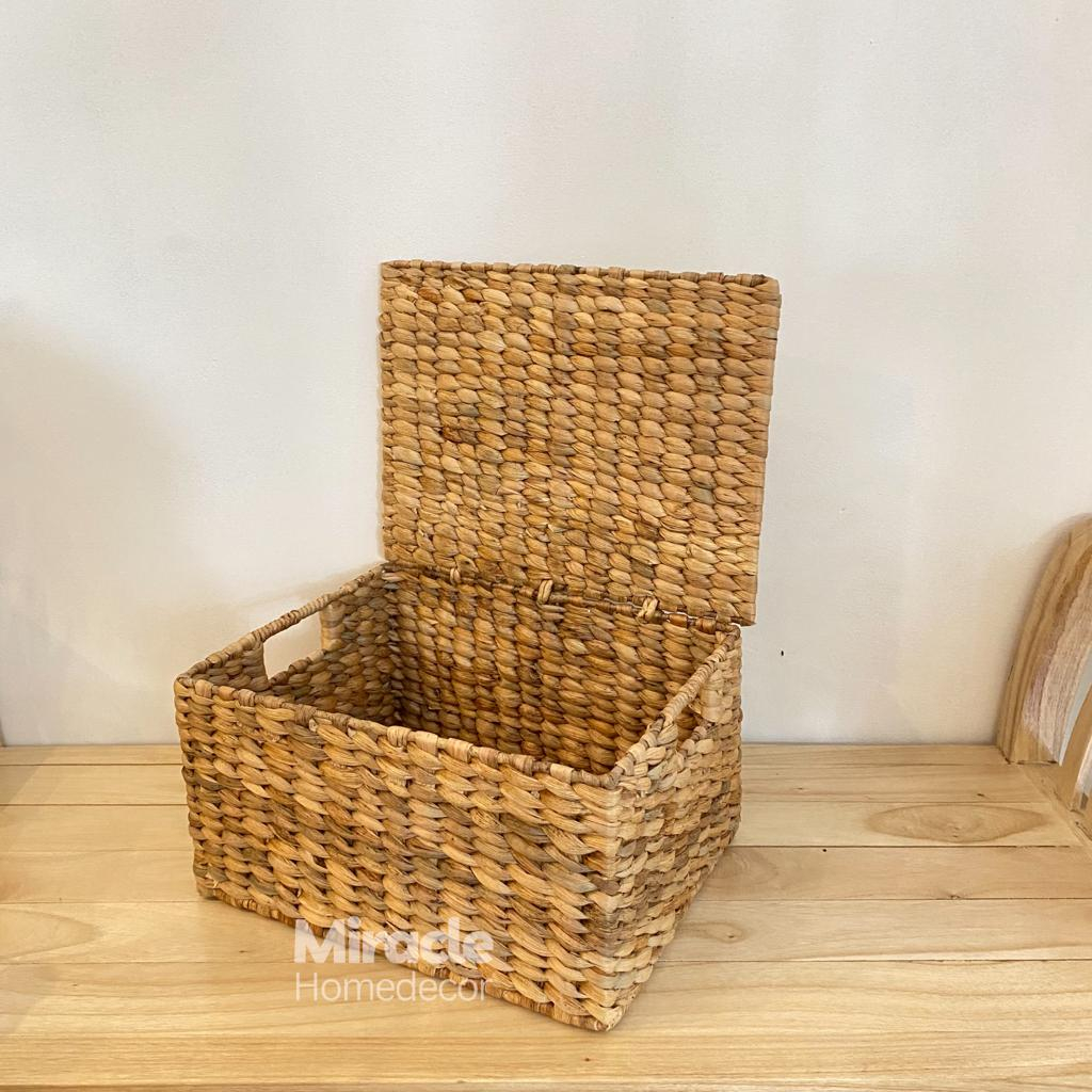 Jual Enceng box tutup / kotak penyimpanan enceng gondok / box tutup ...