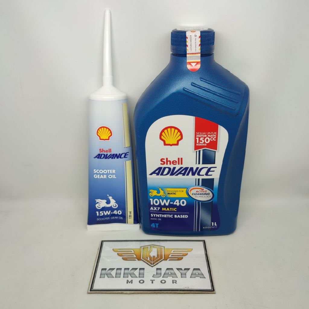 Jual Paket Oli Motor Shell Advance AX7 Matic 150 CC 10W-40 1L + Oli ...