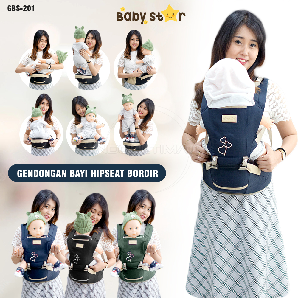 Jual Gendongan Hipseat Bayi 7in1 BABY STAR Dengan Topi GBS-201 ...
