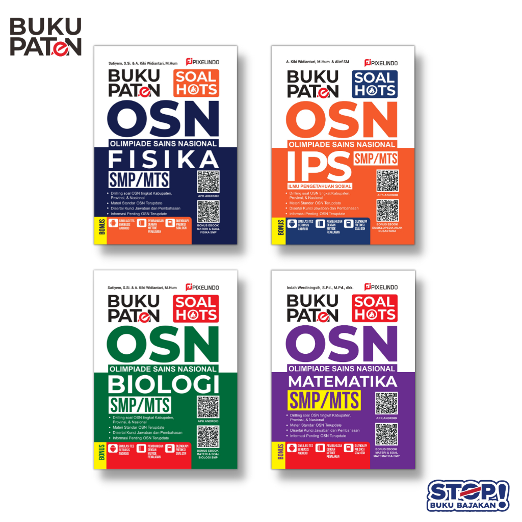 Jual BUKU PATEN OLIMPIADE SAINS NASIONAL IPS, MATEMATIKA, BIOLOGI, FISIKA SMP ( OSN SMP / MTS ...