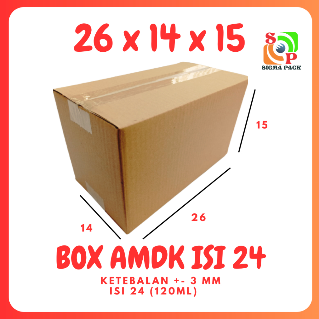 Jual Dus Minuman 26x14x15 AMDK 24x120ml Kardus 120 ml Isi 24 /Karton ...