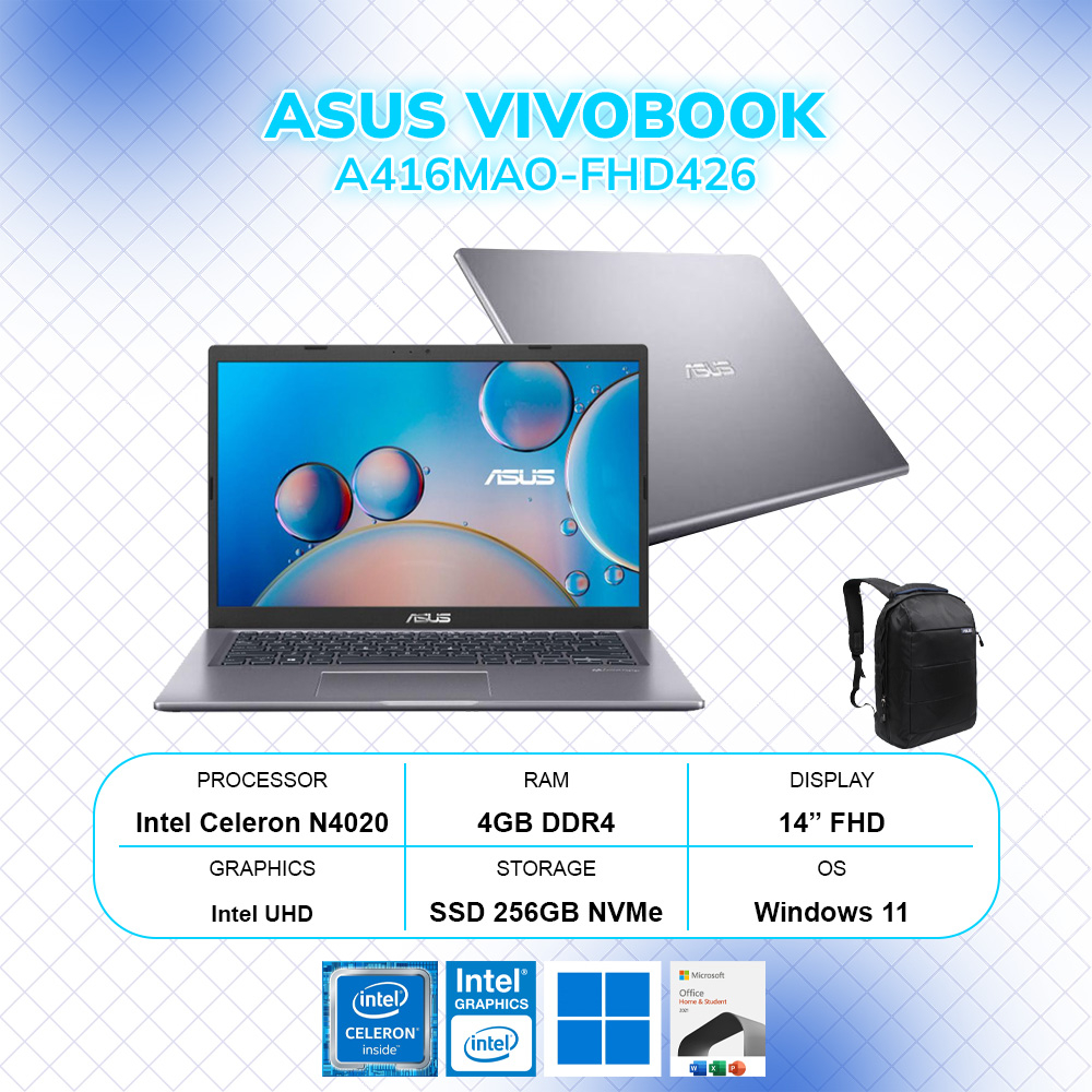 Jual Laptop Asus Vivobook 14 A416MAO-FHD426 Intel Celeron N4020 RAM 4GB ...