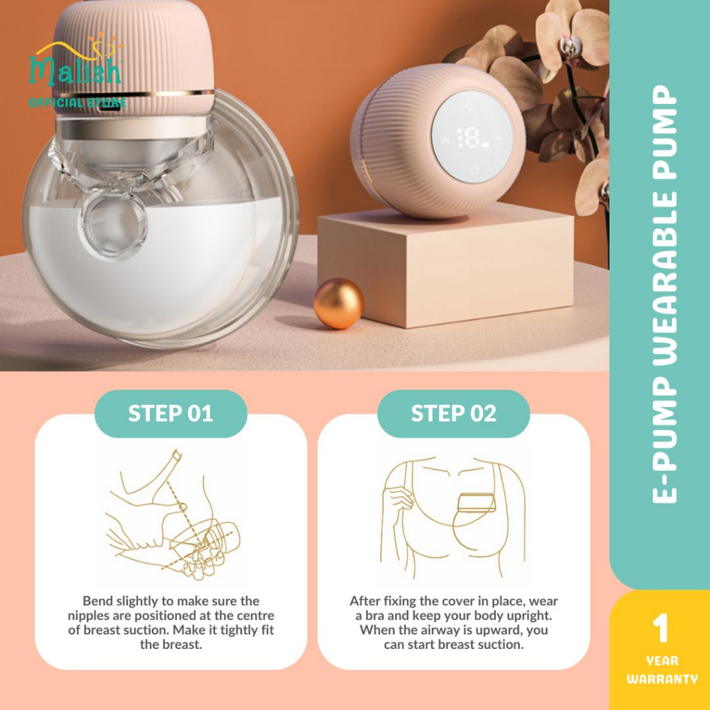 Jual Malish E- Pump Wearable Electic Breast Pump | Pompa ASI Elektrik ...