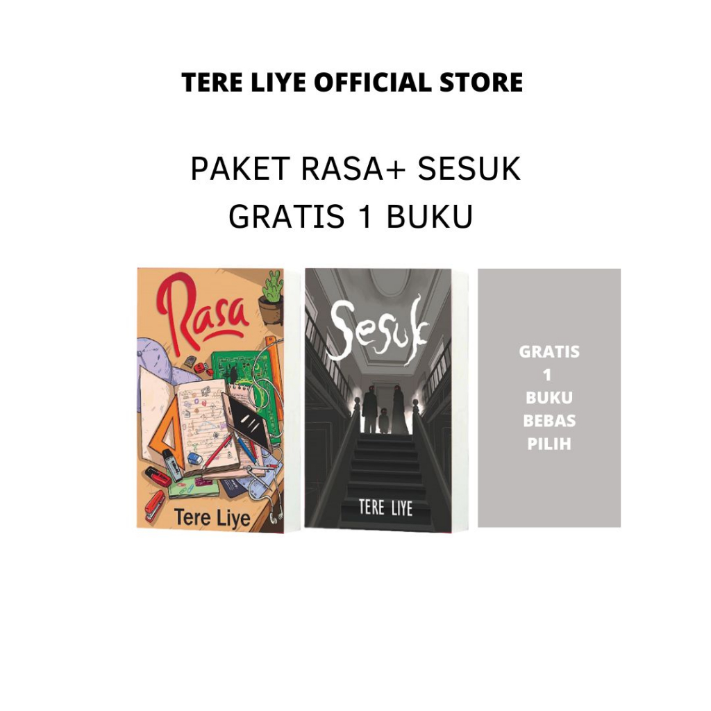 Jual Tere Liye - Paket (Rasa + Sesuk) Gratis 1 Buku Bebas Pilih ...