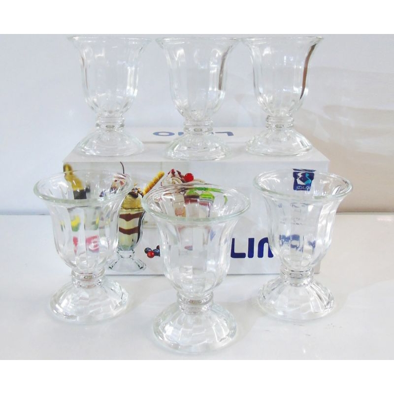 Jual GELAS ES KRIM LIMO KIMGLASS/ICE CREAM GLASS SET 200ML ISI 6 PCS ...