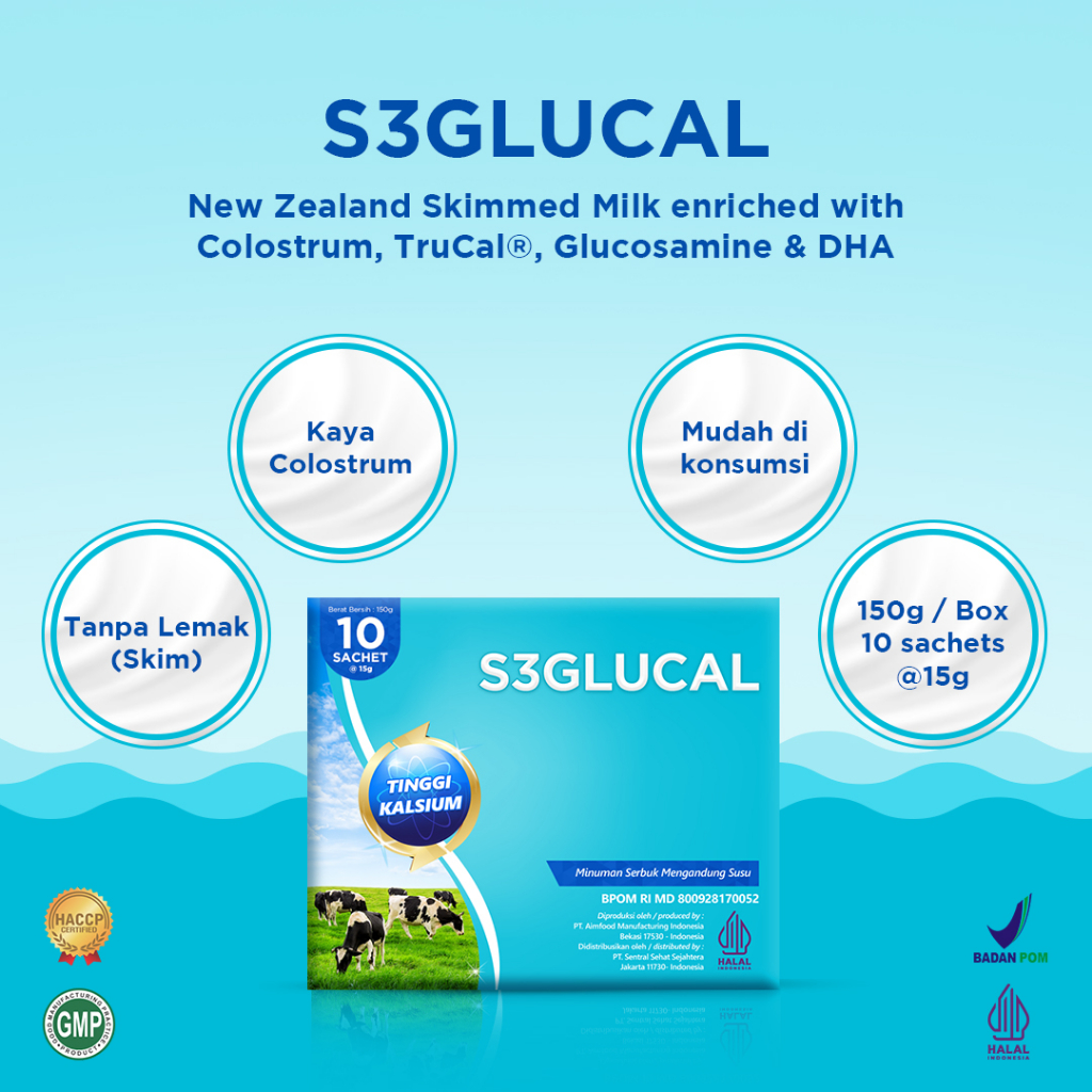 Jual S3GLUCAL 10 SACHET – New Zealand Skimmed Milk enriched with ...