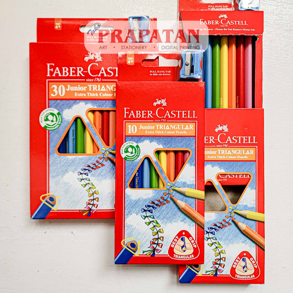 Jual Pensil Warna Faber Castell Junior Triangular | Color Pencil ...