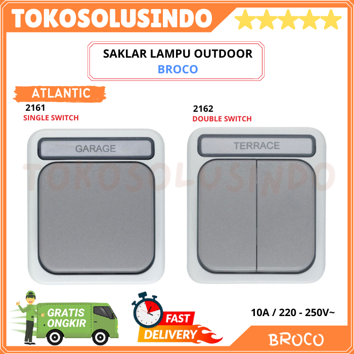 Jual Saklar Lampu Outdoor BROCO 2161 /2262 / Outbow/ Warna Putih abu ...