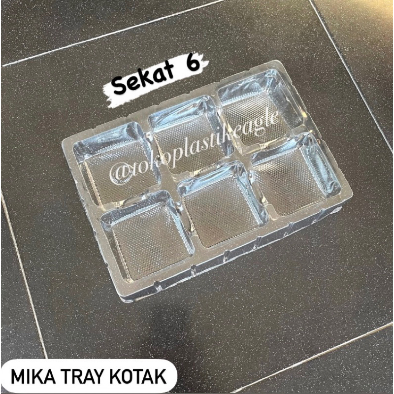 Jual [isi 10pcs] Mika Tray Kotak Sekat 6 / Mika Kemasan Mochi Sekat 6 ...