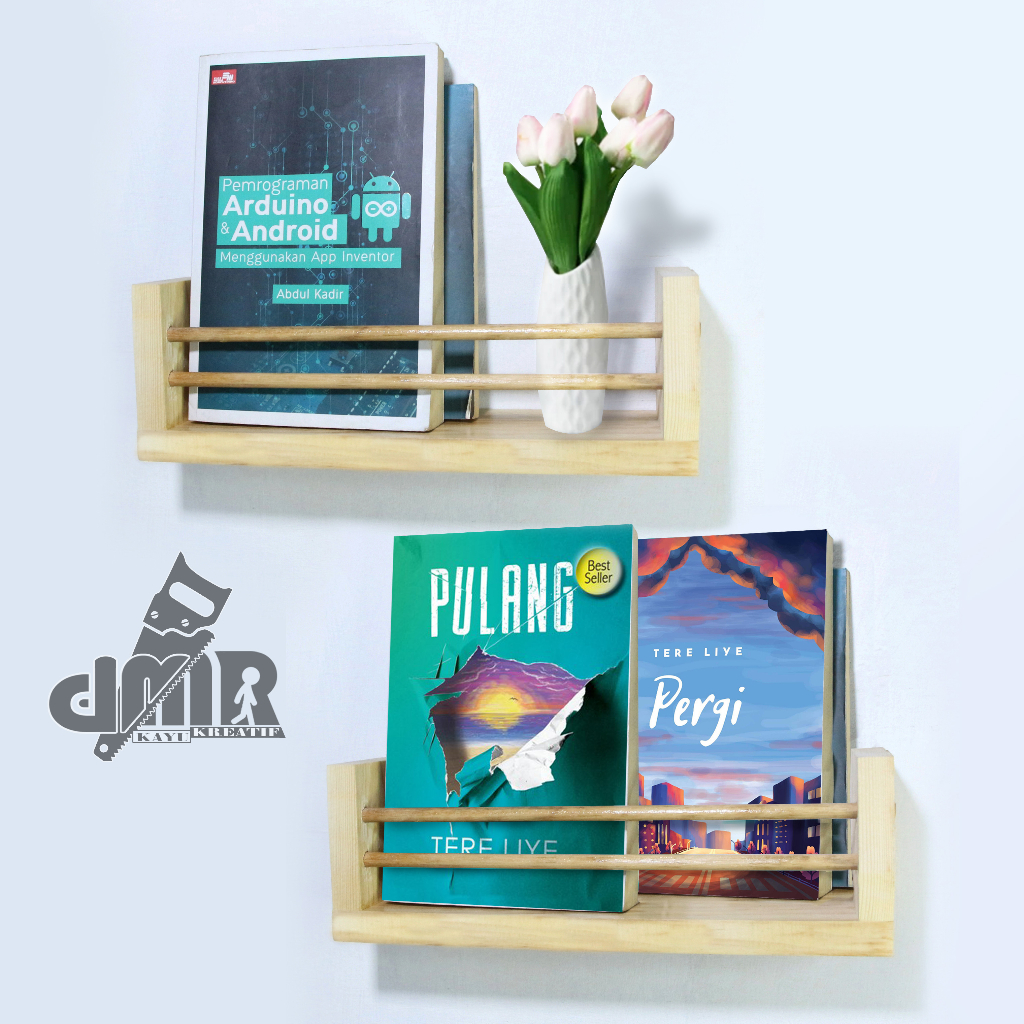 Jual Rak Tempat Buku Novel Cerita Diary Alquran Quran Komik Manga Kayu ...