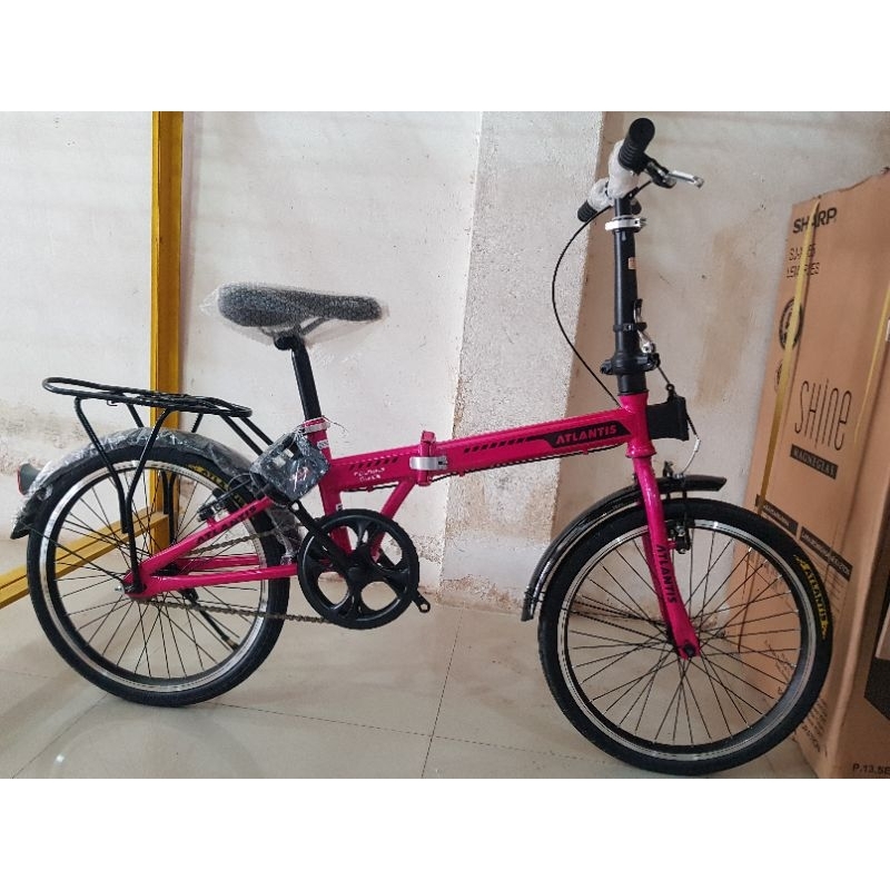 Jual Sepeda Lipat 20 inch ATLANTIS ( WARNA PINK FANTA ) | Shopee Indonesia