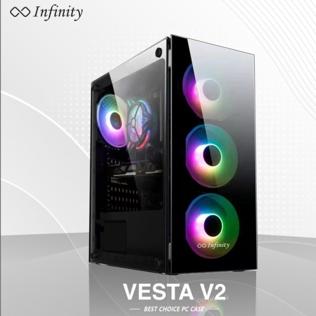 Jual Casing Case PC Gaming Infinity Vesta V2 Tempered Glass ATX Include ...