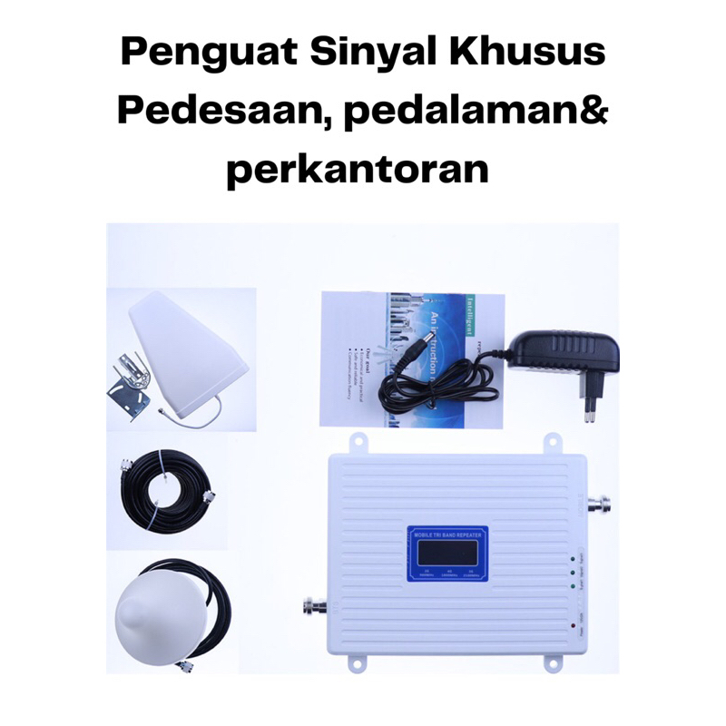 Jual Penguat Signal Repeater Booster Tri Band 900 1800 2100 Mhz ...