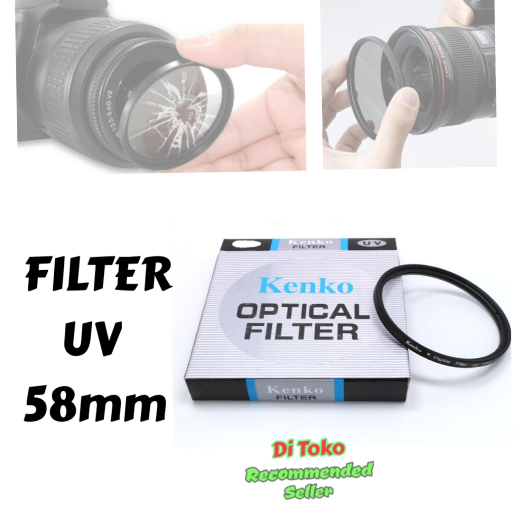 Jual Uv Filter Kenko 58mm Optical For Lensa Standar Canon 18-55mm Kit Yongnuo 50mm Mark ii ...