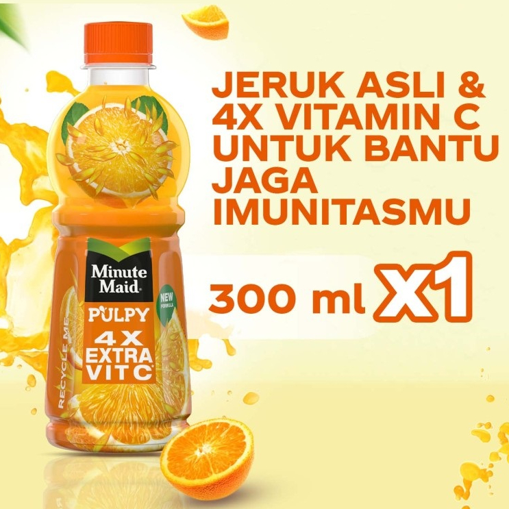 Jual Minute Maid Pulpy Orange 300 mL Botol 300mL | Shopee Indonesia
