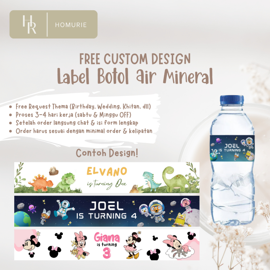 Jual Custom Label Botol Aqua / Custom Label Air Mineral / Paper Belt ...