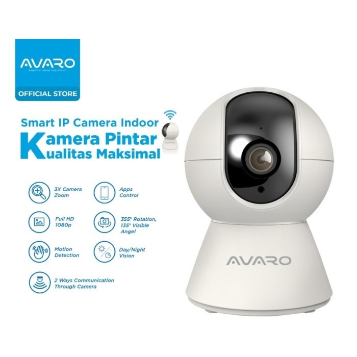 Jual AVARO Smart IP Camera CCTV WiFi 360 Indoor Garansi Resmi /PAKET MEMORY | Shopee Indonesia