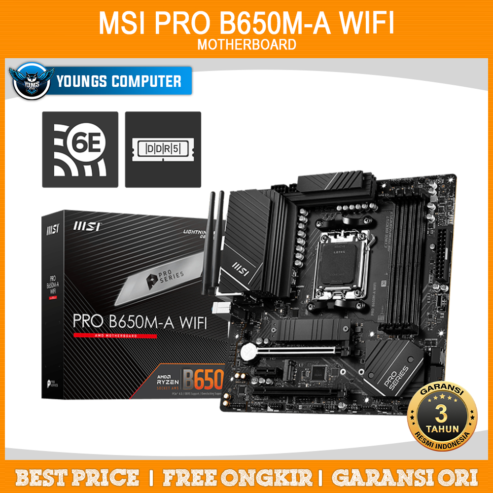 Jual MSI PRO B650M-A WIFI | MOTHERBOARD AMD B650 AM5 DDR5 MATX | Shopee ...