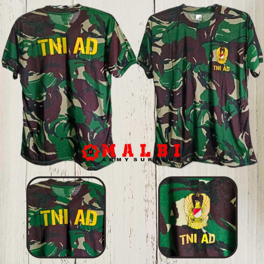 Jual Kaos Loreng Malvinas Logo TNI AD Pendek Sablon | Shopee Indonesia