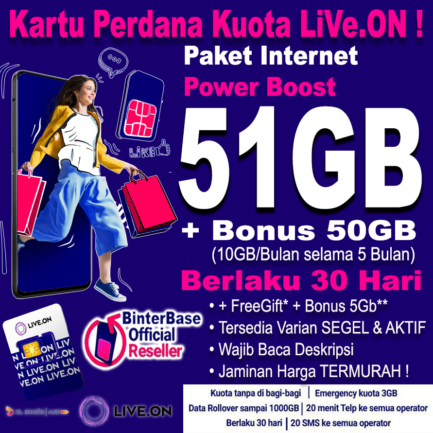 Jual Kartu Perdana Live On liveon Boost PowerBoost double bonus By XL ...
