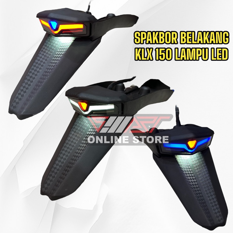 Jual SPAKBOR BELAKANG KLX 150 LAMPU LED / SPAKBOR BELAKANG MODIF KLX BF ...