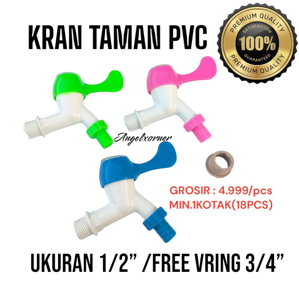 Jual KRAN PLASTIK ENGKOL KRAN AIR PLASTIK PVC TAMAN MESIN CUCI KRAN PVC ...