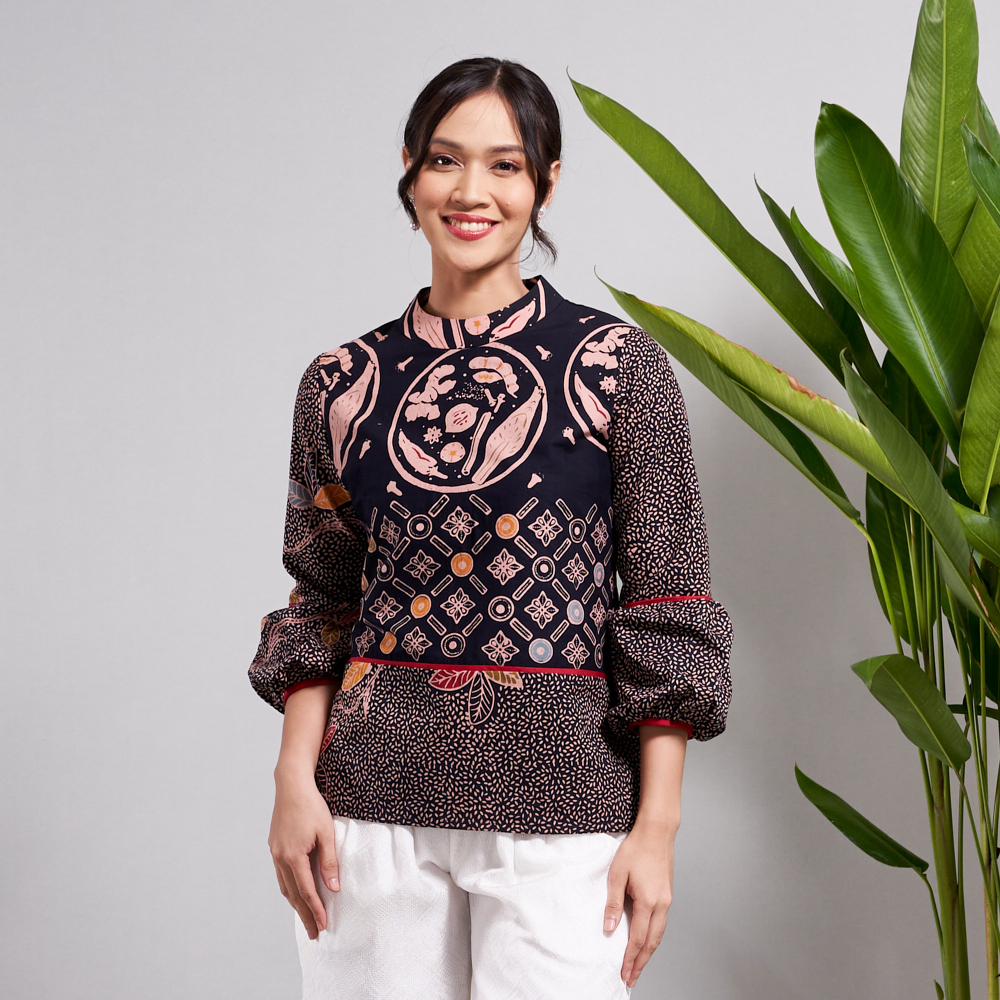 Jual NONA RARA - Kiyo Rempah WNG T2343, Baju Batik Kasual Modern ...
