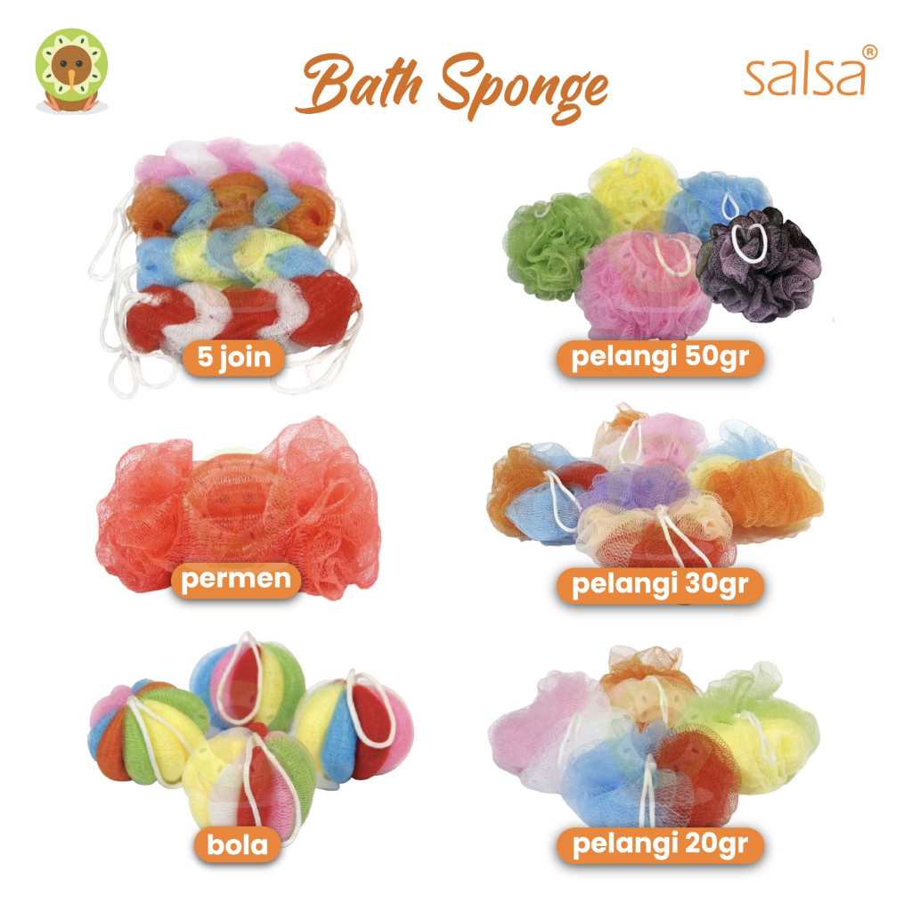 Jual SALSA BATH SPONGE - SPONS MANDI - SHOWER PUFF | Shopee Indonesia
