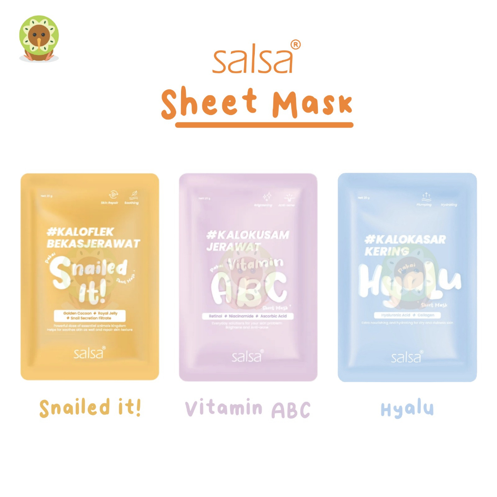 Jual SALSA SHEET MASK - MASKER WAJAH DAILY (HYALURONIC, NIACINAMIDE ...