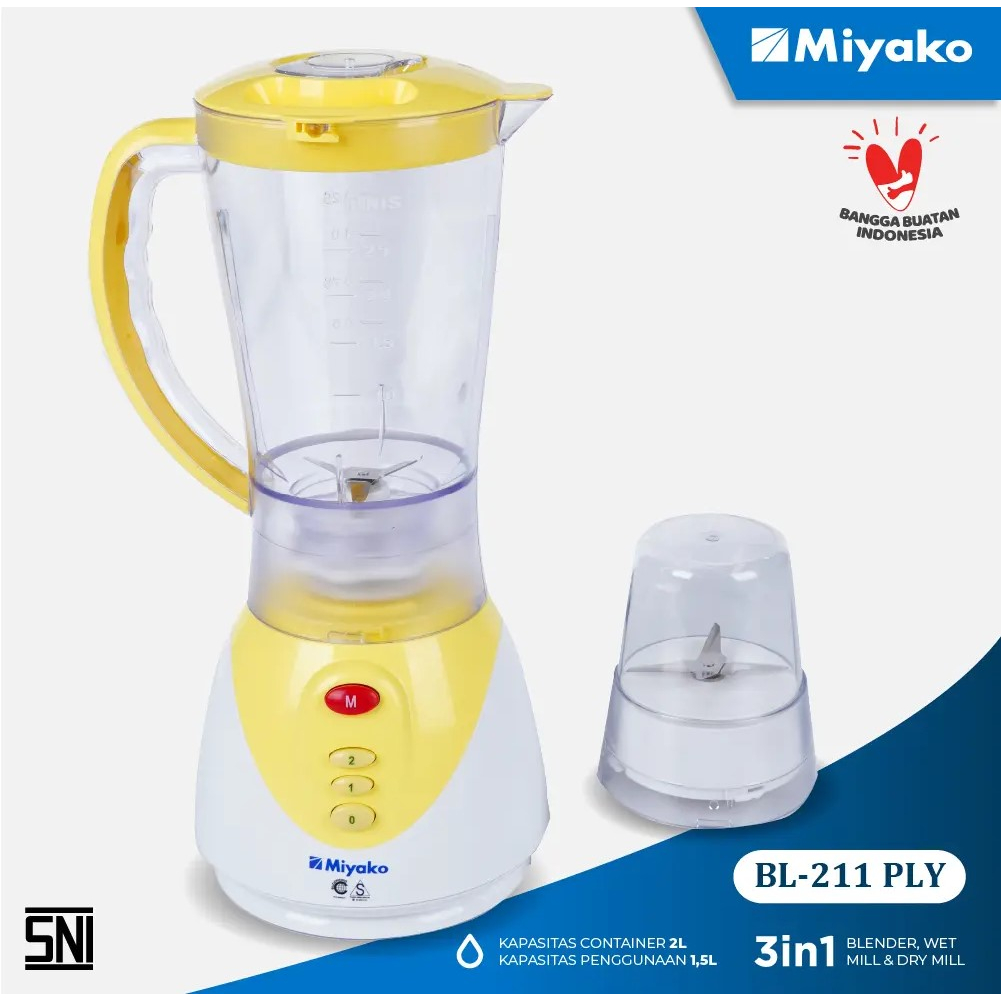 Jual Blender Miyako Plastik BL-211PLY 1.5L (Safety Lock) | Shopee Indonesia