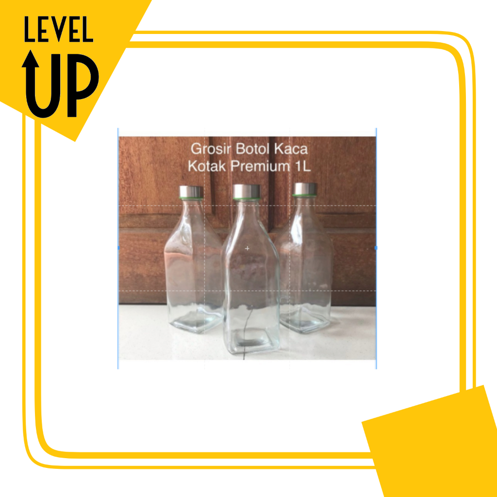 Jual Botol Kaca Premium Kotak 1 liter / Minuman Botol kaca 1000ml ...