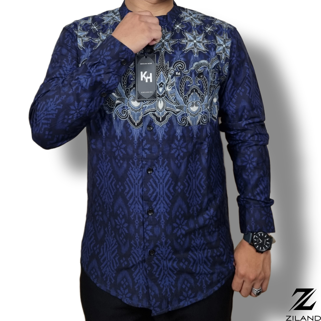 Jual Kemko Dewasa KH Kemeja Koko Pria Lengan Panjang Katun Print ...
