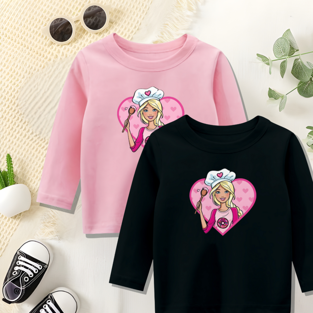 Jual Kaos Barbie Anak Perempuan 1-12 Tahun Kaos Berbie Anak Perempuan ...