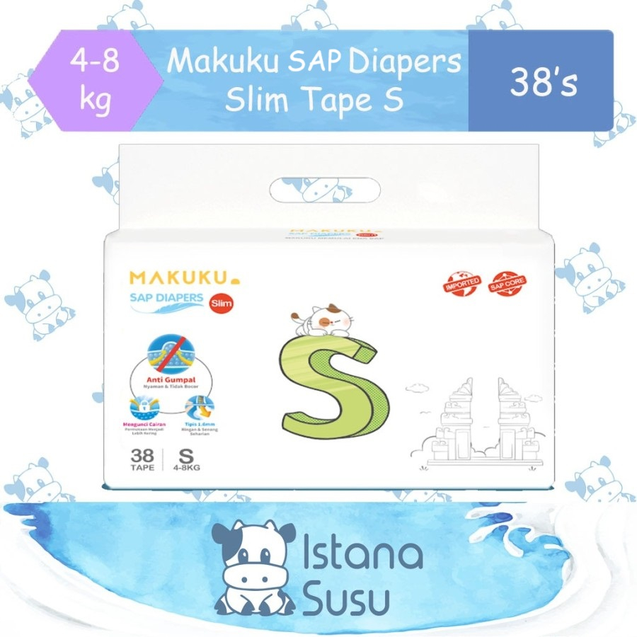 Jual Makuku SAP Diapers Slim Tape S 38 | Shopee Indonesia