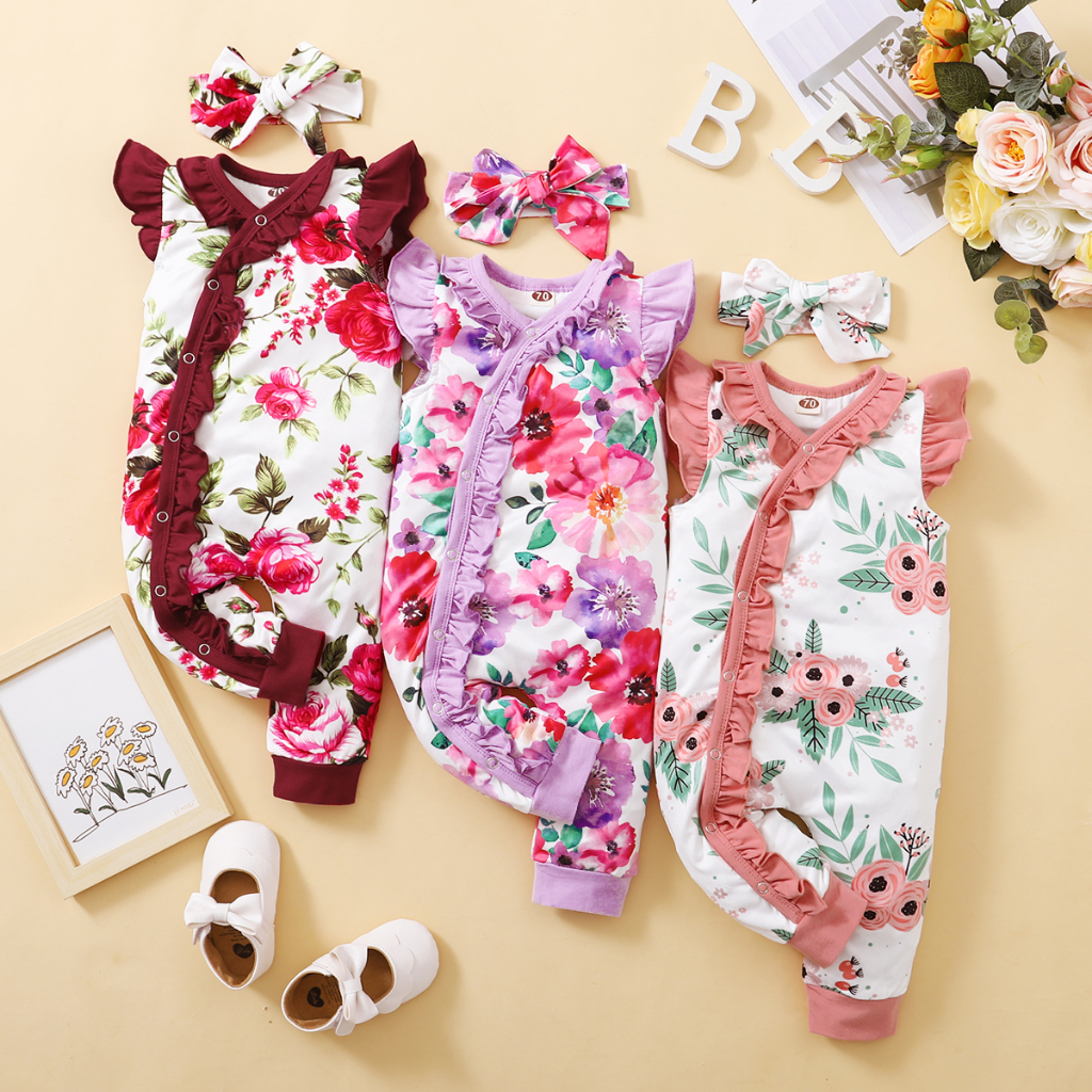 Jual baju bayi perempuan 0-12 Months Newborn Baby Girl Clothes Flower ...