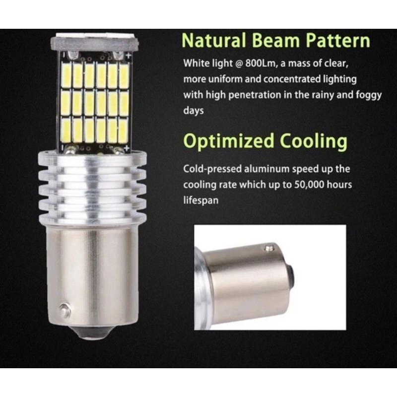 Jual Lampu LED REM Motor Dan Mobil 2 Kaki 45 LED Mata SMD Bayonet MERAH ...