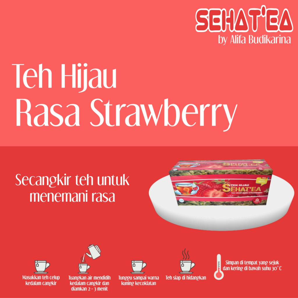 Jual Teh Hijau Sehat'ea Rasa Strawberry | Shopee Indonesia